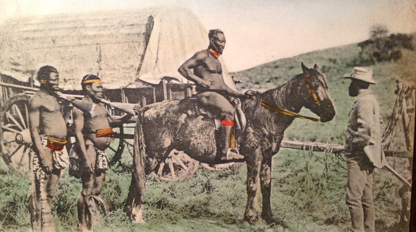 Picture postcard showing Dabulamanzi on horseback via Carol Hardijzer ...